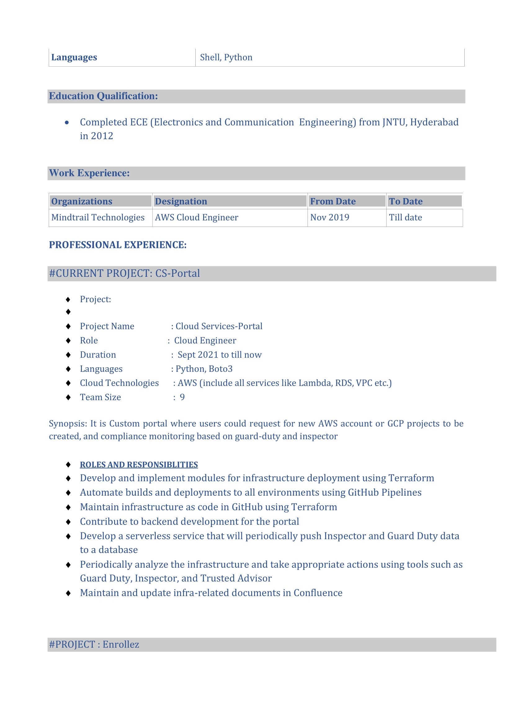 7085 – Cloud Engineer – Srisattva Group