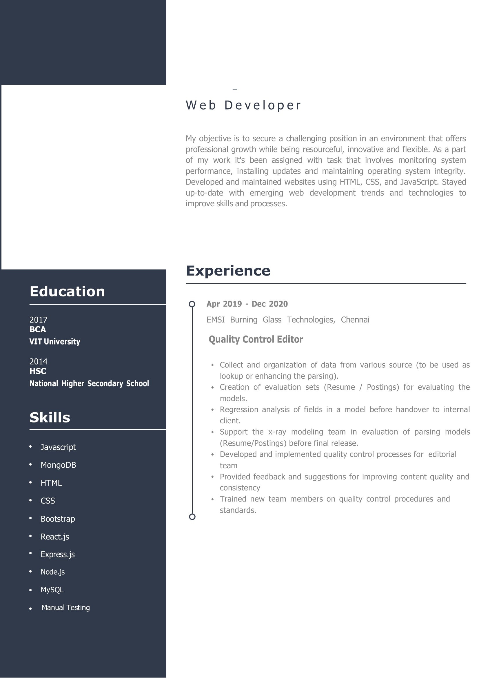 3363 – Web developer – Srisattva Group